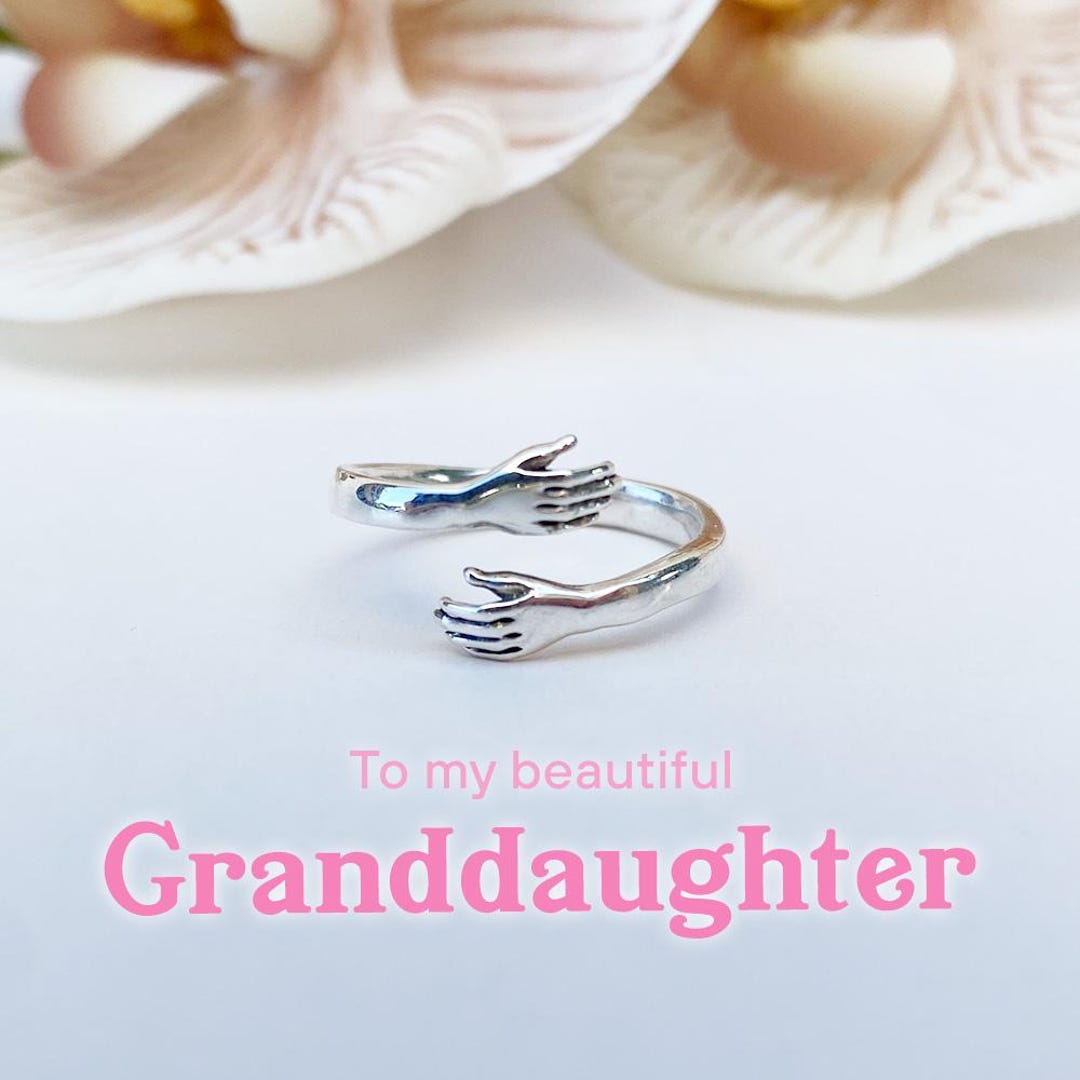 925 Silver Hug Ring | Gift for Granddaughter | Personalized Silver ...