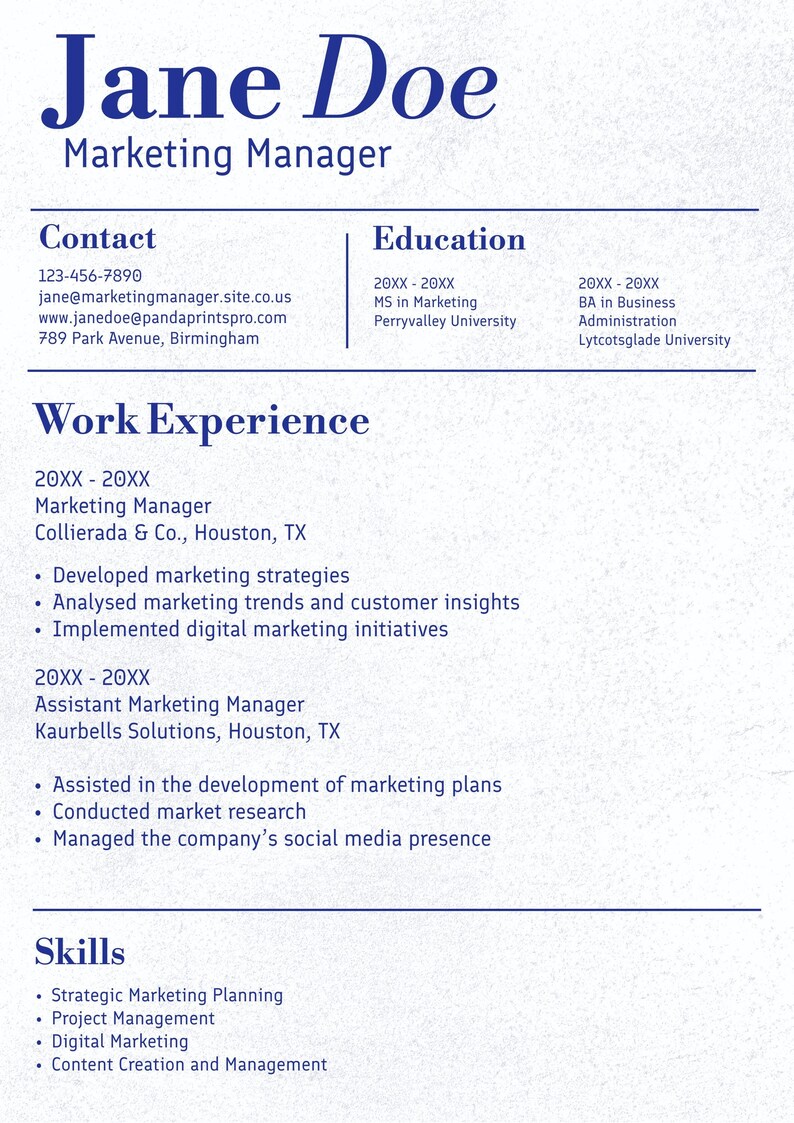 Marketing Resume | Modern Resume Template | Simple Resume | CV Template ...