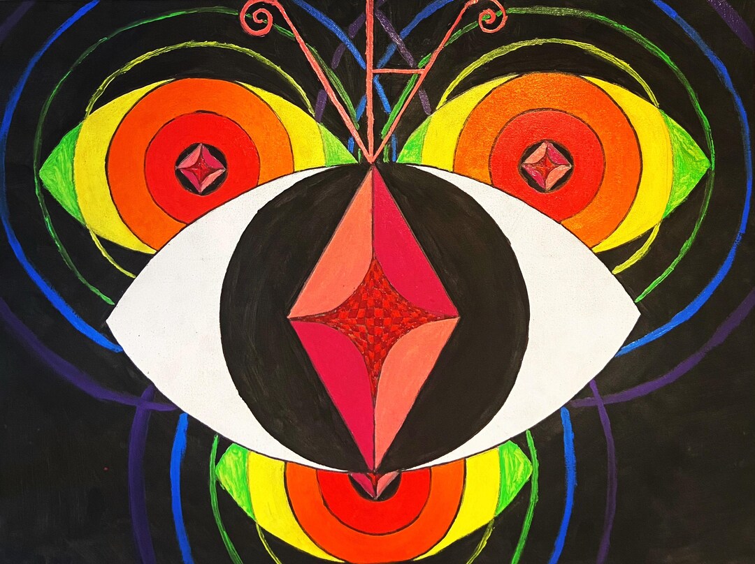 The Cosmic Rooster Sacred Geometry Art Print - Etsy