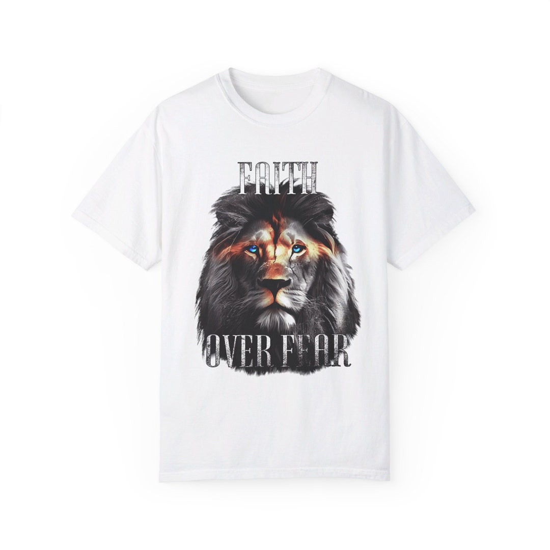 Men Graphic Lions Faith Over Fear T-shirt Lion - Etsy