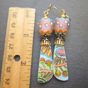 Dandy Doodles Artisan Ceramic Earrings, Whimsical Abstract Art Hand ...