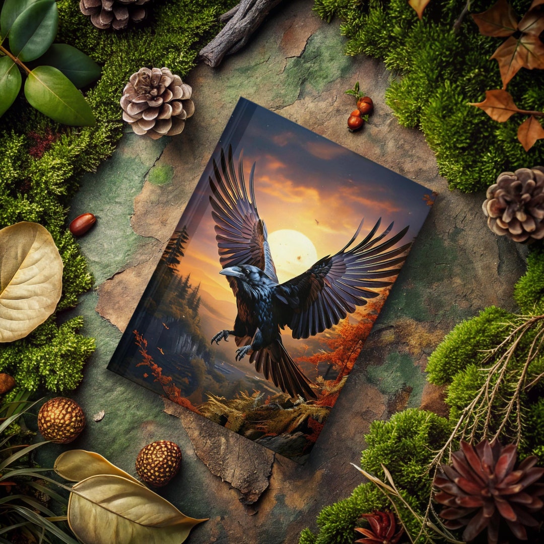 Raven Journal, Black Bird Diary Notebook, Gothic Planner for Writing ...