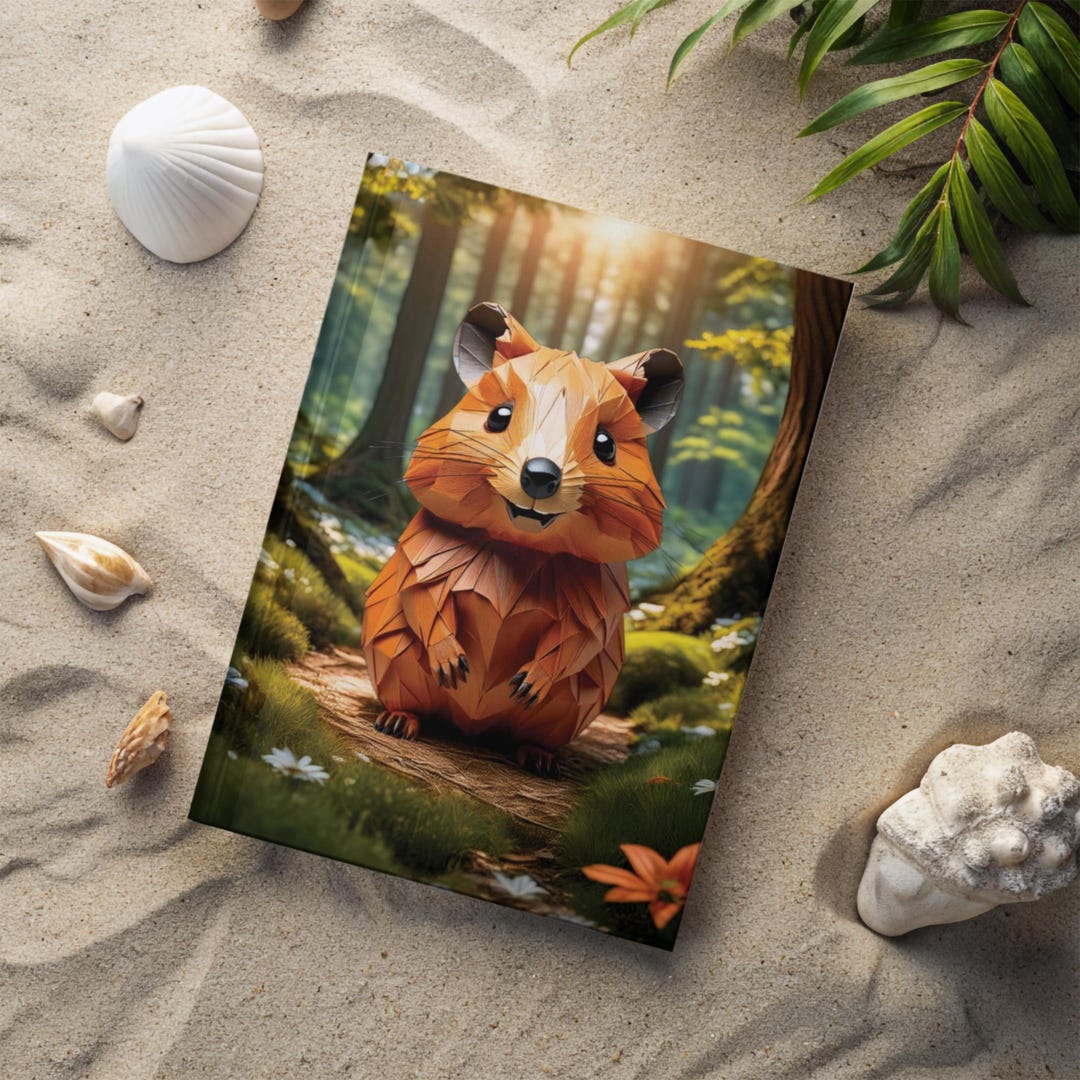 Origami Quokka Journal, Cute Animal Notebook, Hard Cover Diary ...