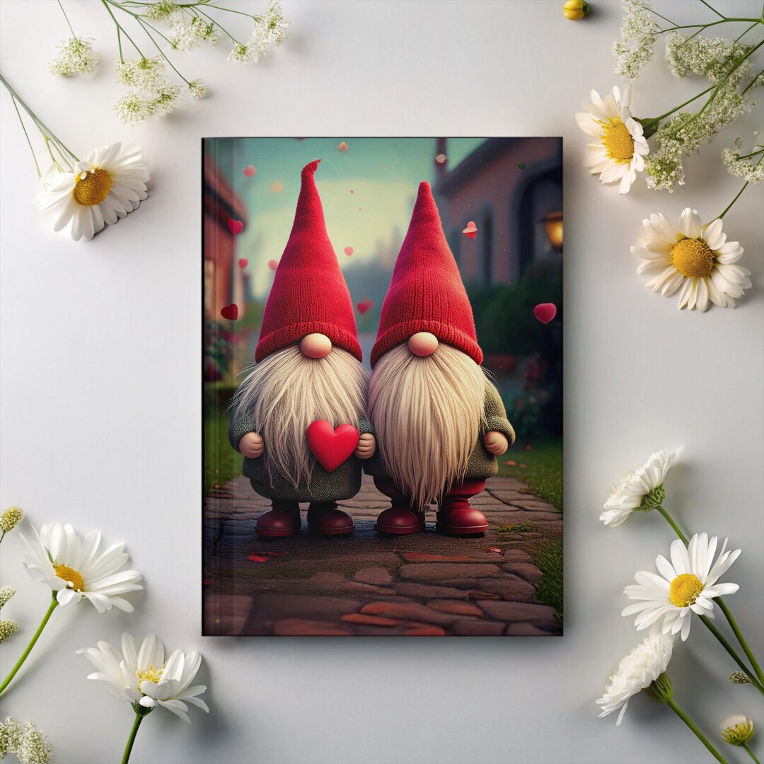 Valentine Gonks Journal, Love Heart Notebook, Garden Gnome Notepad ...