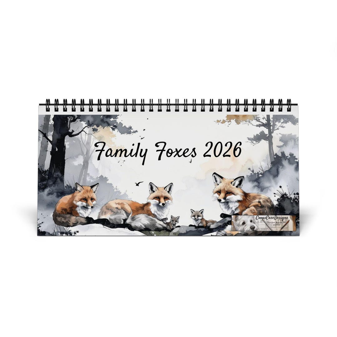 Family Foxes 2026 Desk Calendar, Cute Fox Planner, Office Décor, Pet ...