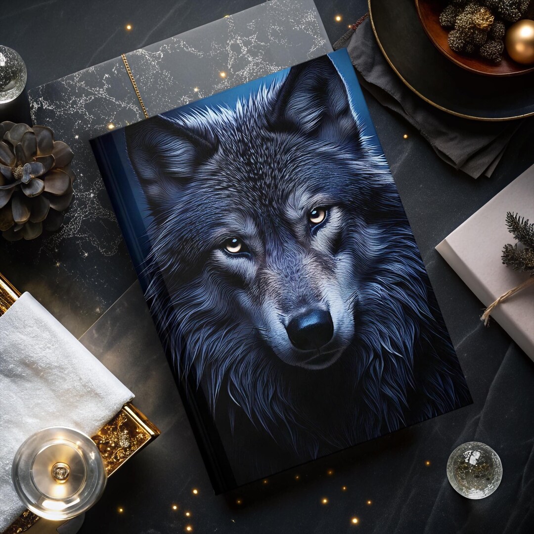 Wolf Head Hard Backed Journal, Moody and Mysterious Notebook, Darkness ...