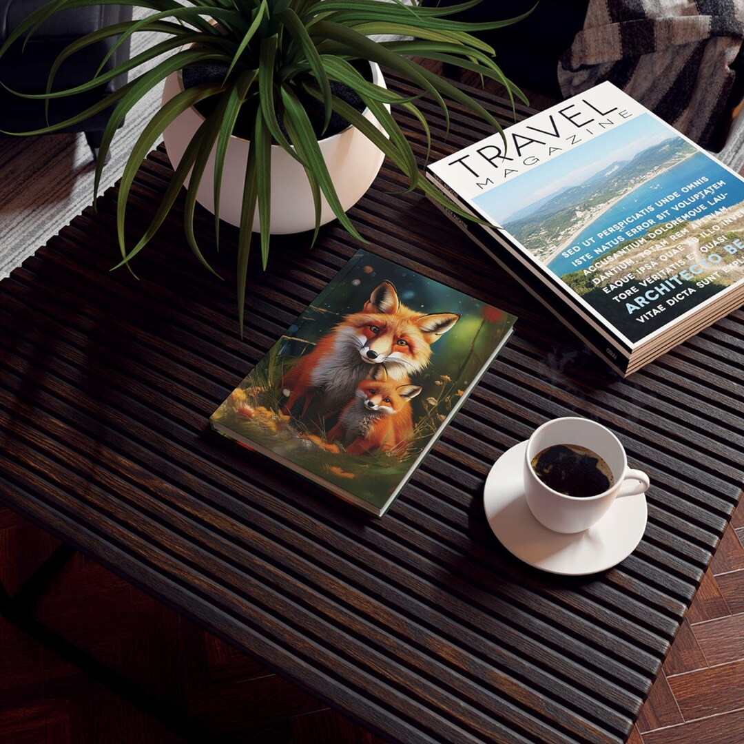 Moma & Baby Fox Journal, Cute Animal Notebook, Wildlife Diary, Forest ...