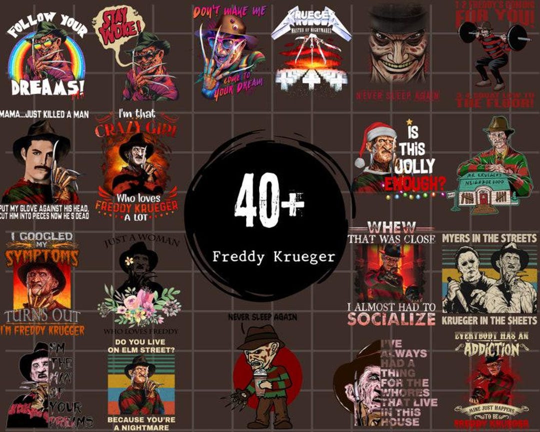 40 Freddy Krueger PNG Mega Bundle 40 Nightmare Designs Halloween Horror ...