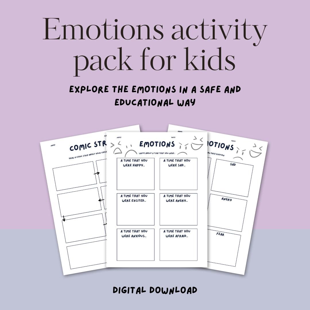 Kids Emotions Worksheet Pack - Fun Social Emotional Learning Activities ...