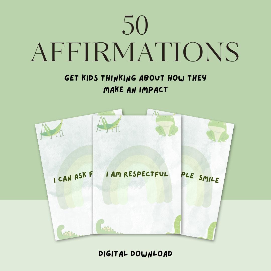 50 Printable Kids' Affirmation Cards | Instant Download Positive ...