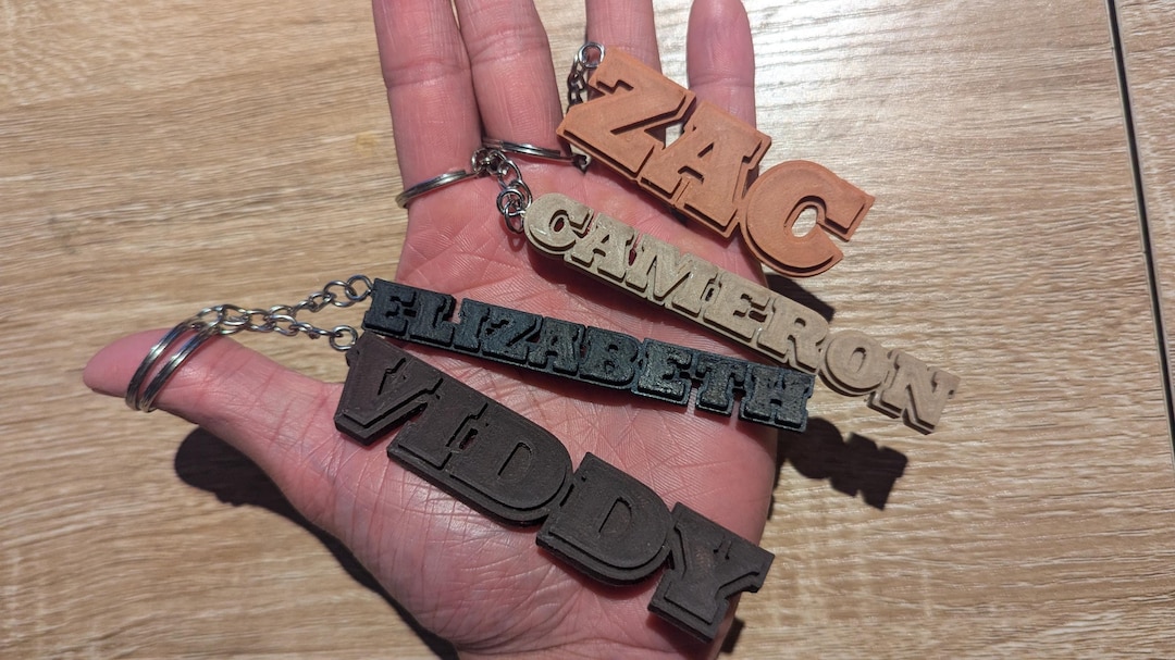 Keychain/keyring 3D Printed Personalised Custom Gifts for Children Wood ...