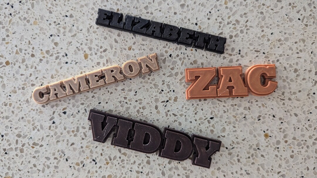 3D Printed Name Plate Custom Name Sign Wood Filament PLA Teacher Desk ...