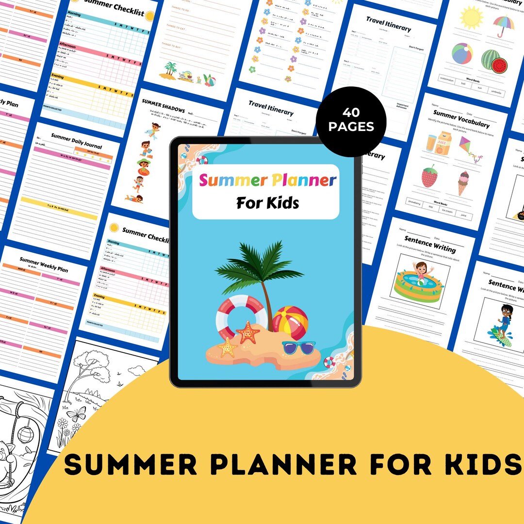Summer Planner for Kids – Printable Activity Schedule, Daily Planner ...