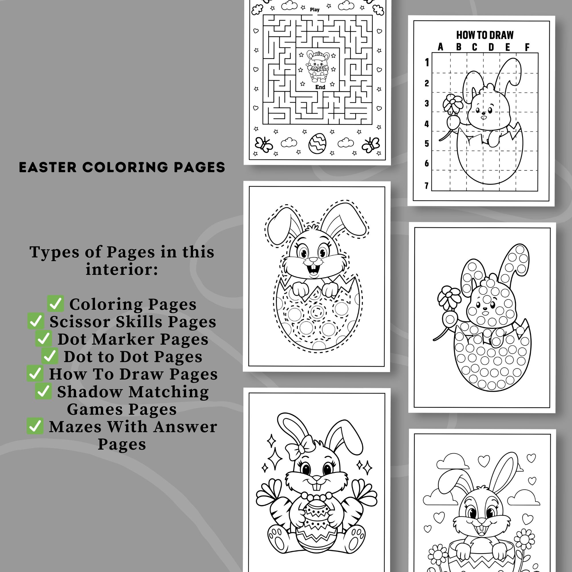 100 Easter Coloring Pages: Kids Spring Activities (digital) - Etsy