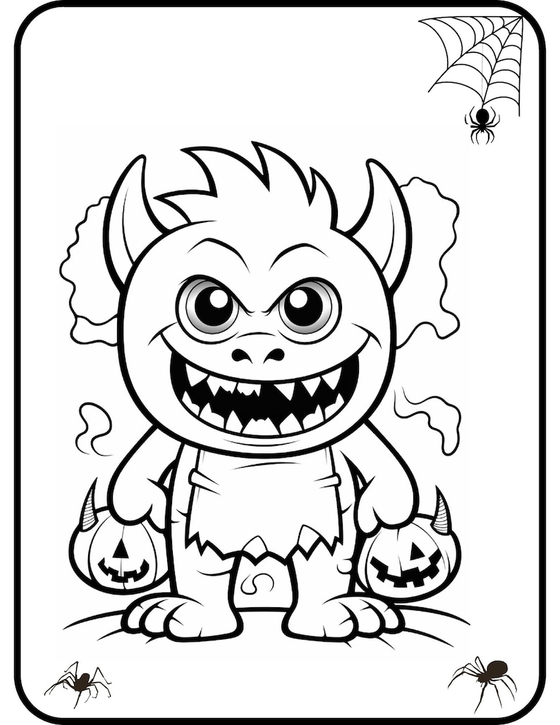 Monster Coloring Pages– Cute Monster Coloring– Funny Monster Coloring ...