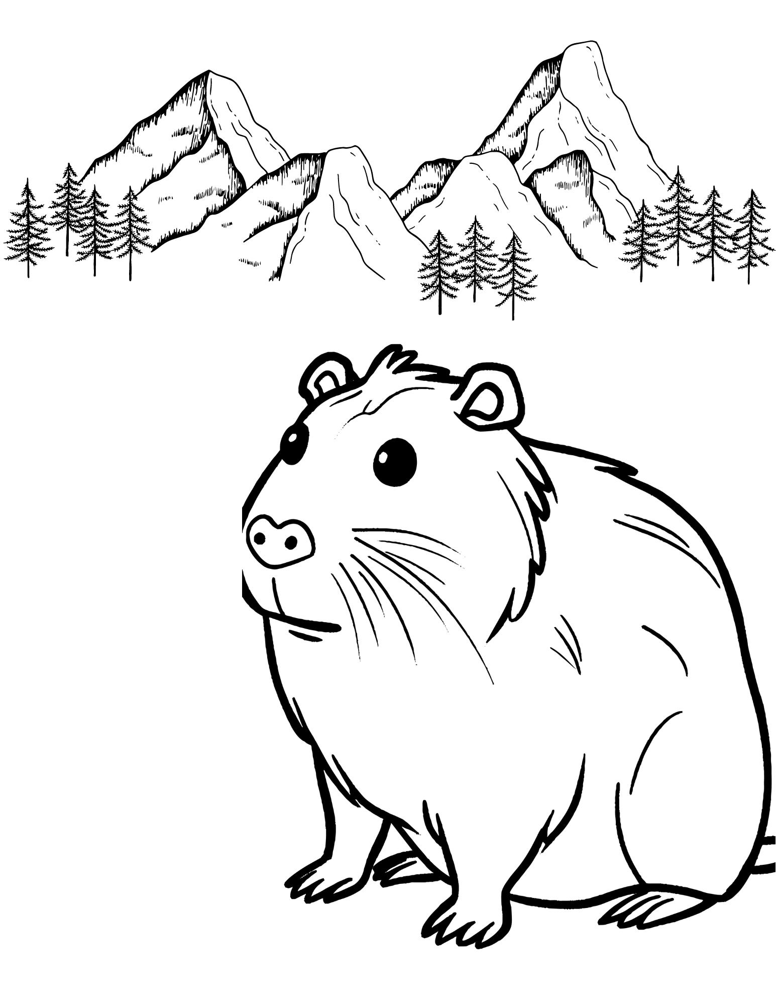 Capybara Coloring 15 Pages for Kids, Adorable Capybara Coloring Page ...