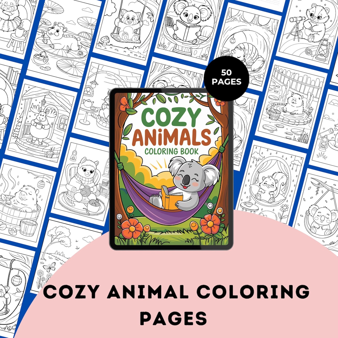 Cozy Animals Coloring Pages for Kids – Cute Kawaii Animal Printable ...