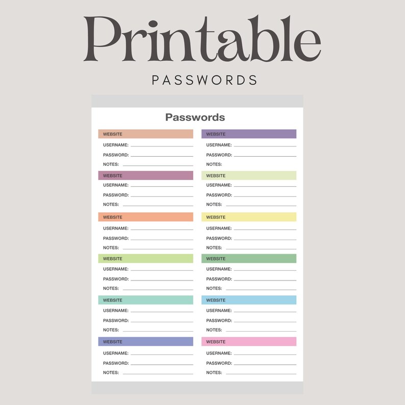 Password Tracker, Log Password, Organizer Password Keeper, Password ...
