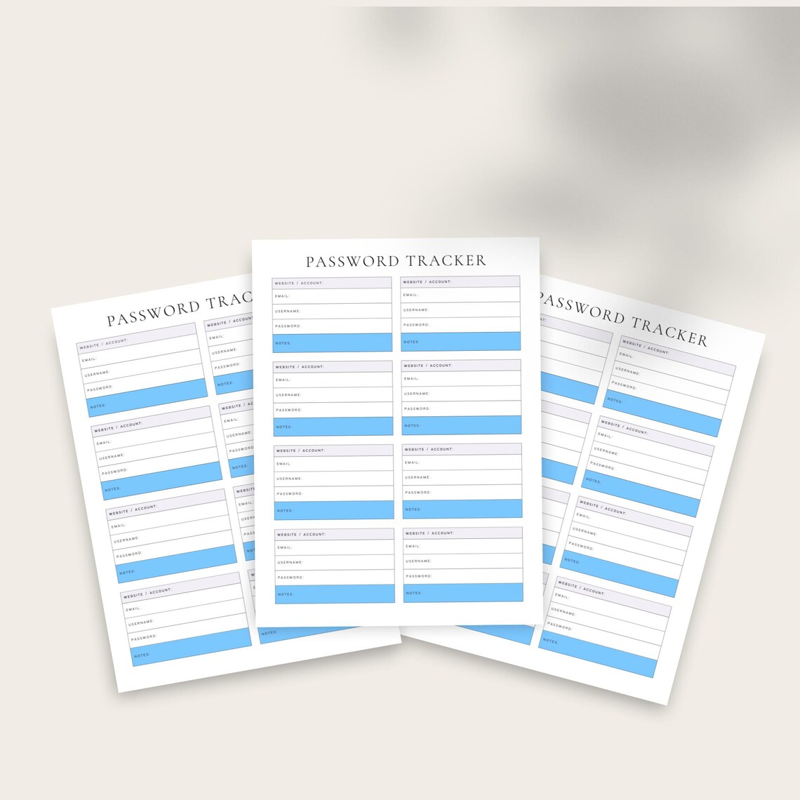Printable Password Tracker: Simple Password Organizer (PDF) - Etsy