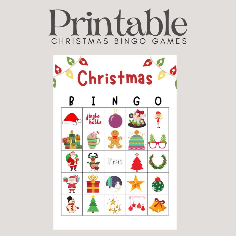 Christmas Bingo Game: 10 Printable Holiday Cards (PDF) - Etsy