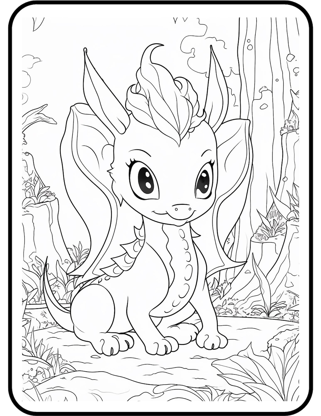 Dragon Coloring Pages: 15 Printable Designs (PDF) - Etsy