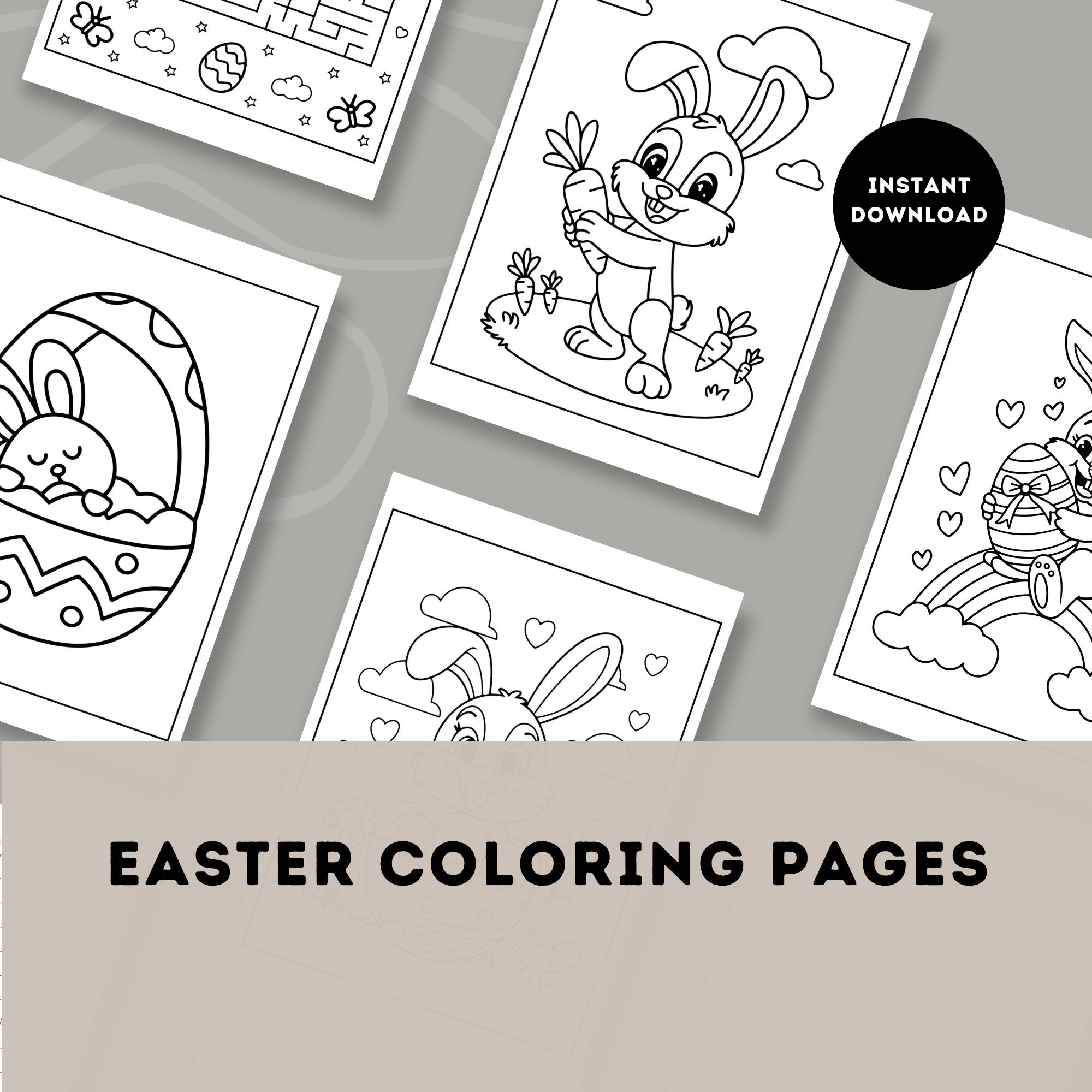 100 Easter Coloring Pages: Kids Spring Activities (digital) - Etsy