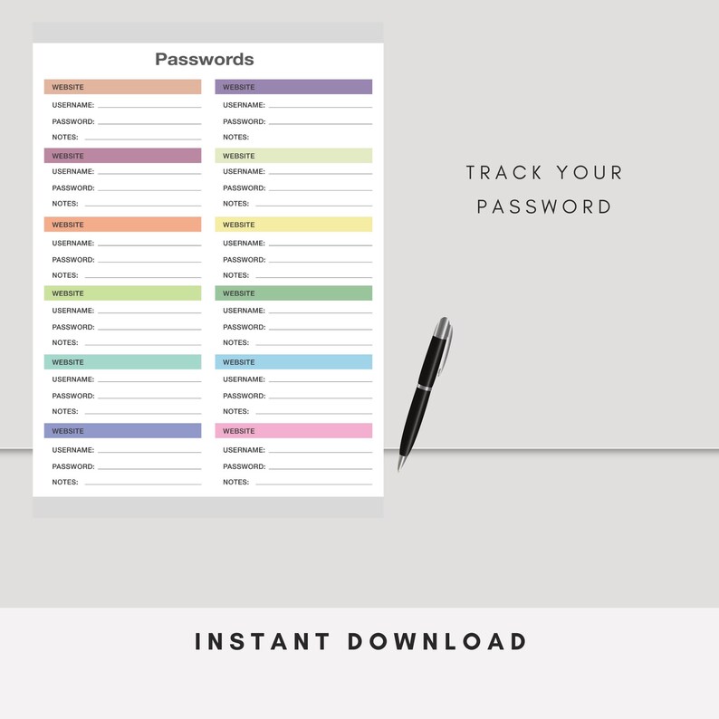 Password Tracker, Log Password, Organizer Password Keeper, Password ...