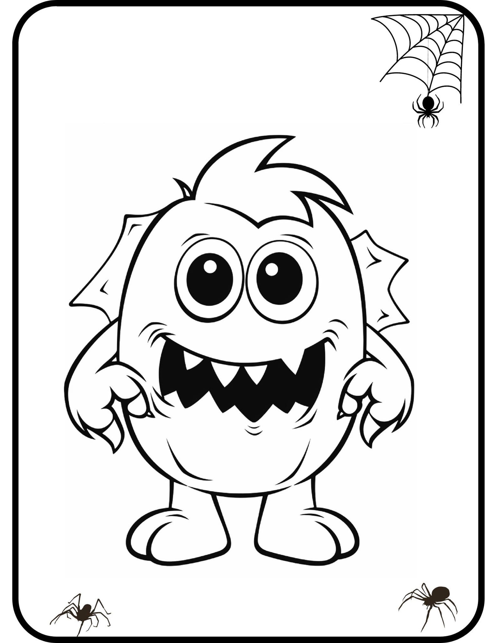 Monster Coloring Pages– Cute Monster Coloring– Funny Monster Coloring ...