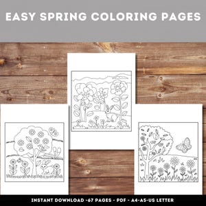 Easy Spring Coloring Pages, Activity Printables for Kids, Coloring Book ...