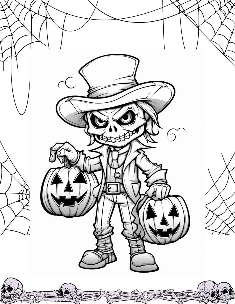Halloween Coloring Pages: 15 Spooky Designs for Kids (instant Download ...