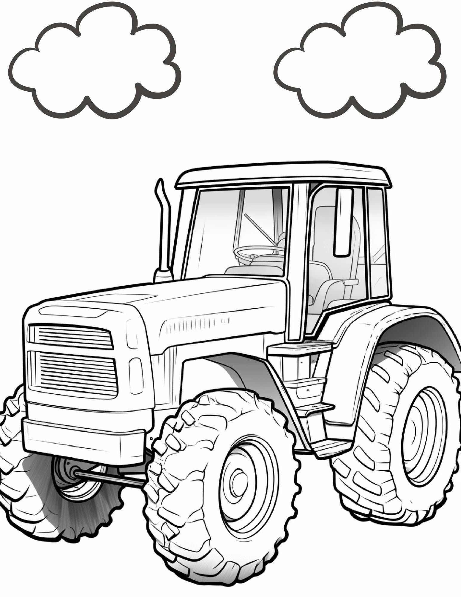 Tractor Coloring Pages Tractor Coloring - Etsy UK