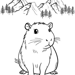 Capybara Coloring 15 Pages for Kids, Adorable Capybara Coloring Page ...