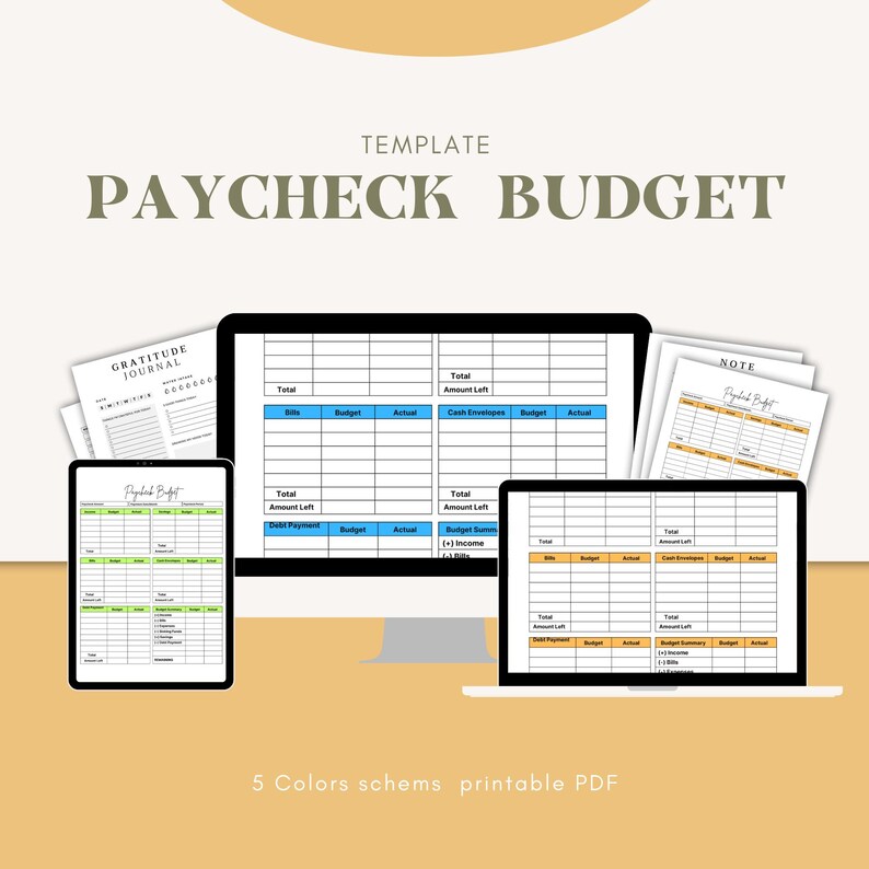 Paycheck Budget Planner Printable: Monthly Budget Overview (digital ...