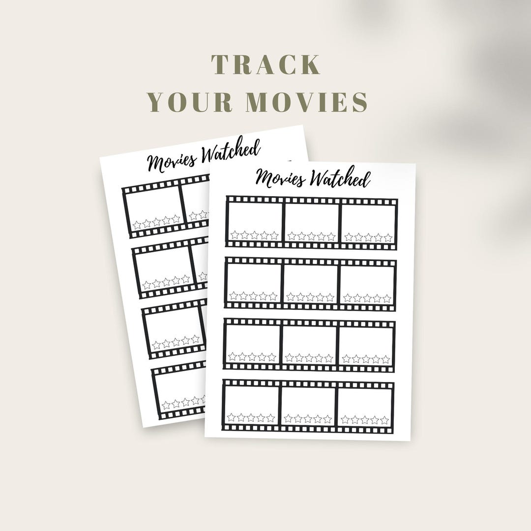 Printable Movie Tracker, Films Log With Rating (digital Download) - Etsy