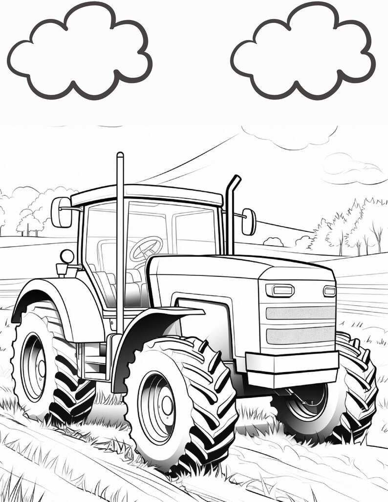 Tractor Coloring Pages for Kids: Farm Fun (instant Download) - Etsy