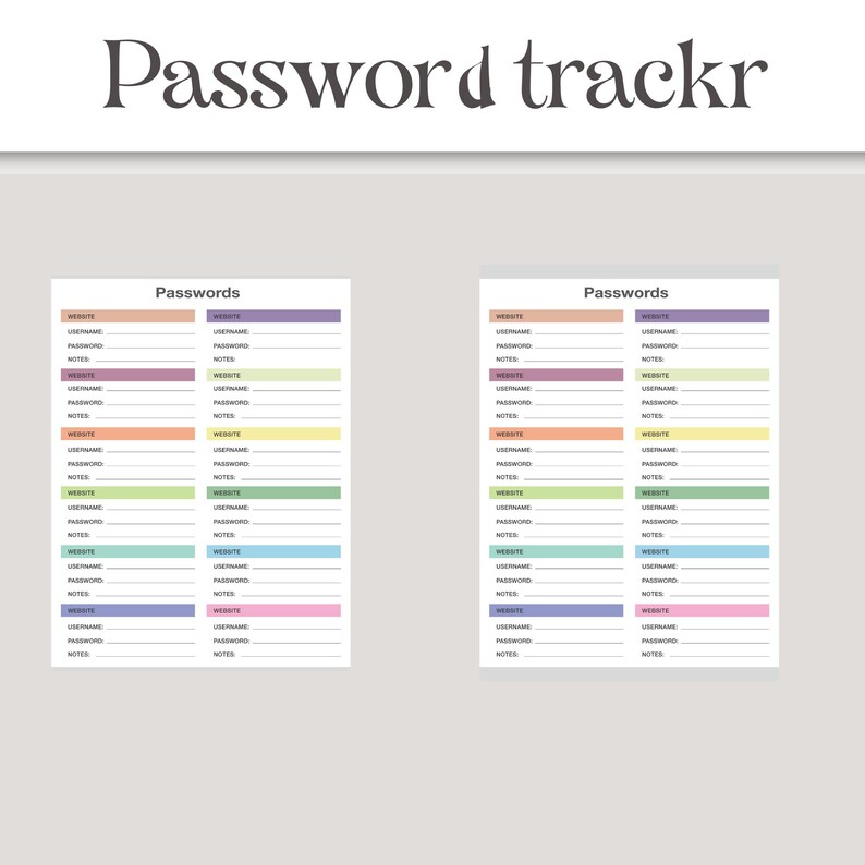 Password Tracker, Log Password, Organizer Password Keeper, Password ...
