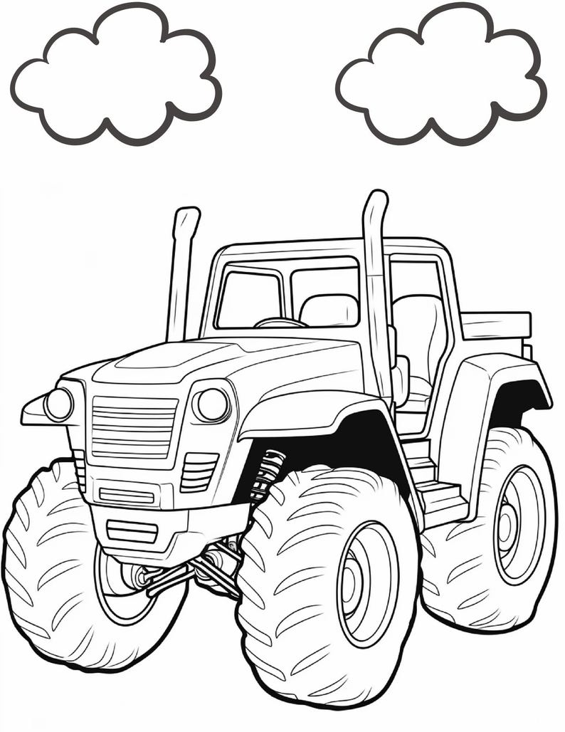 Tractor Coloring Pages for Kids: Farm Fun (instant Download) - Etsy