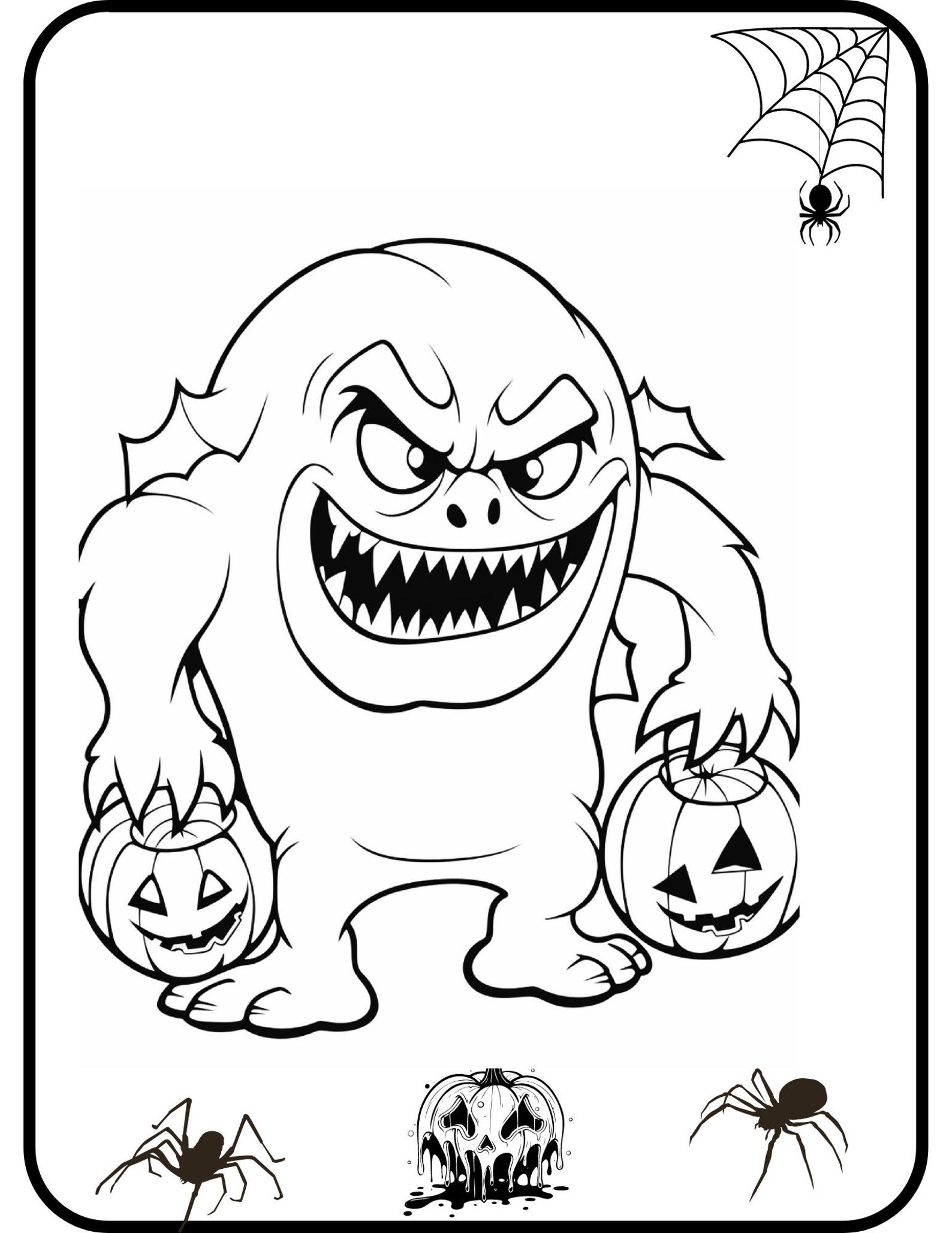 Monster Coloring Pages– Cute Monster Coloring– Funny Monster Coloring ...