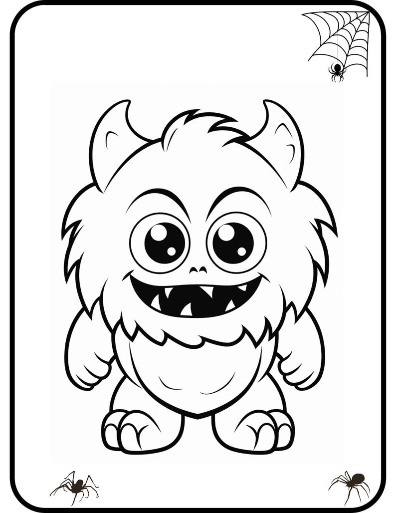 Monster Coloring Pages– Cute Monster Coloring– Funny Monster Coloring ...