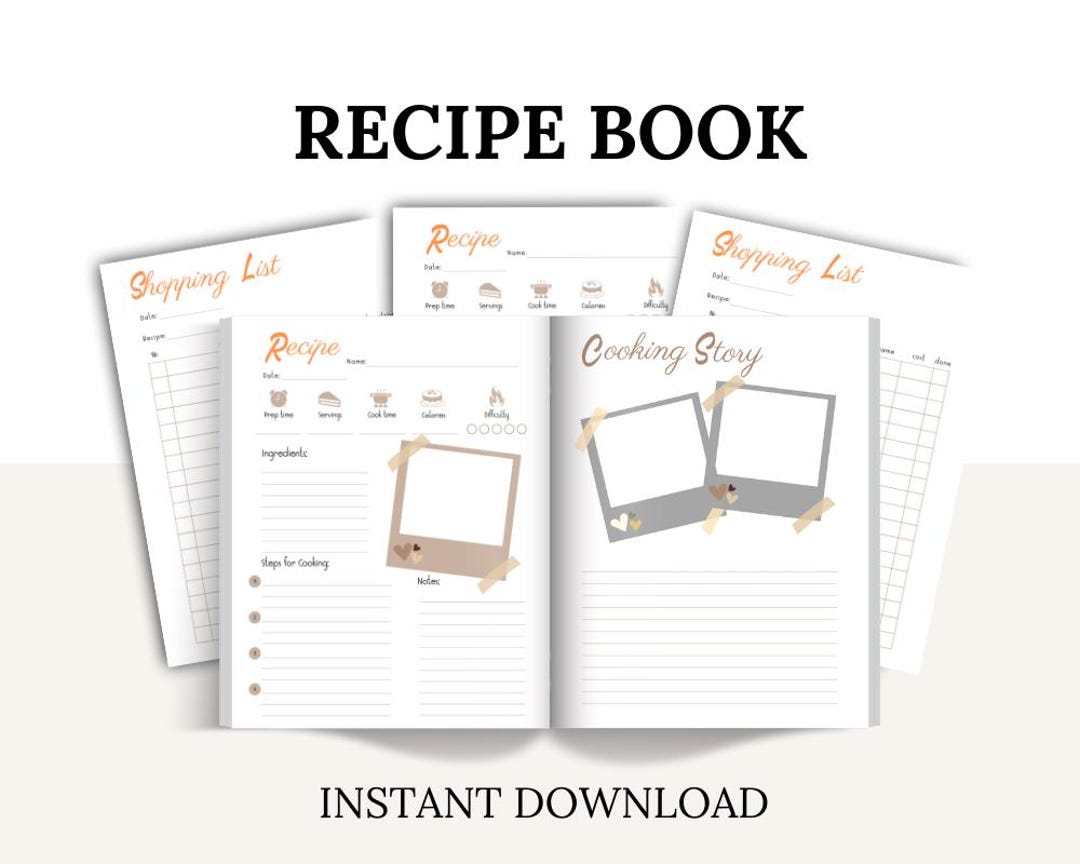 Recipe Book Template, Blank Recipe Page,recipe Planner,cook Book ...