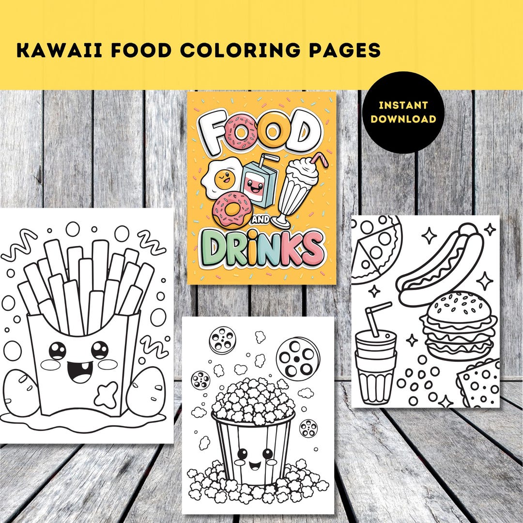 Kids Food Coloring Book - Fun & Cute Food-themed Coloring Pages for ...