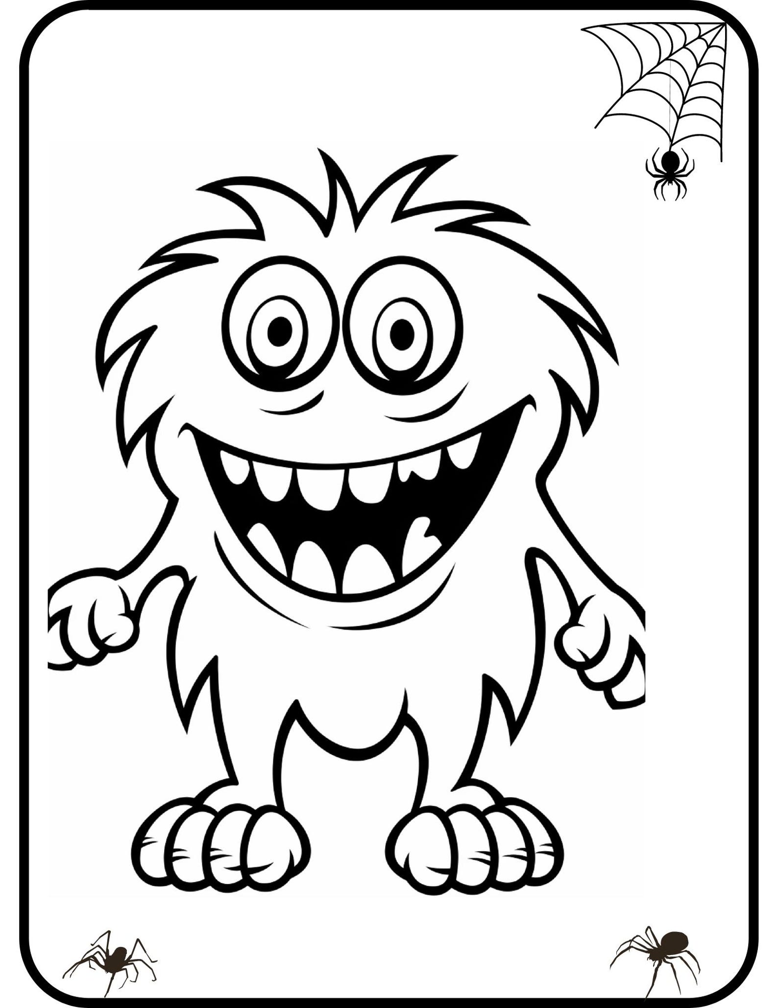 Monster Coloring Pages– Cute Monster Coloring– Funny Monster Coloring ...