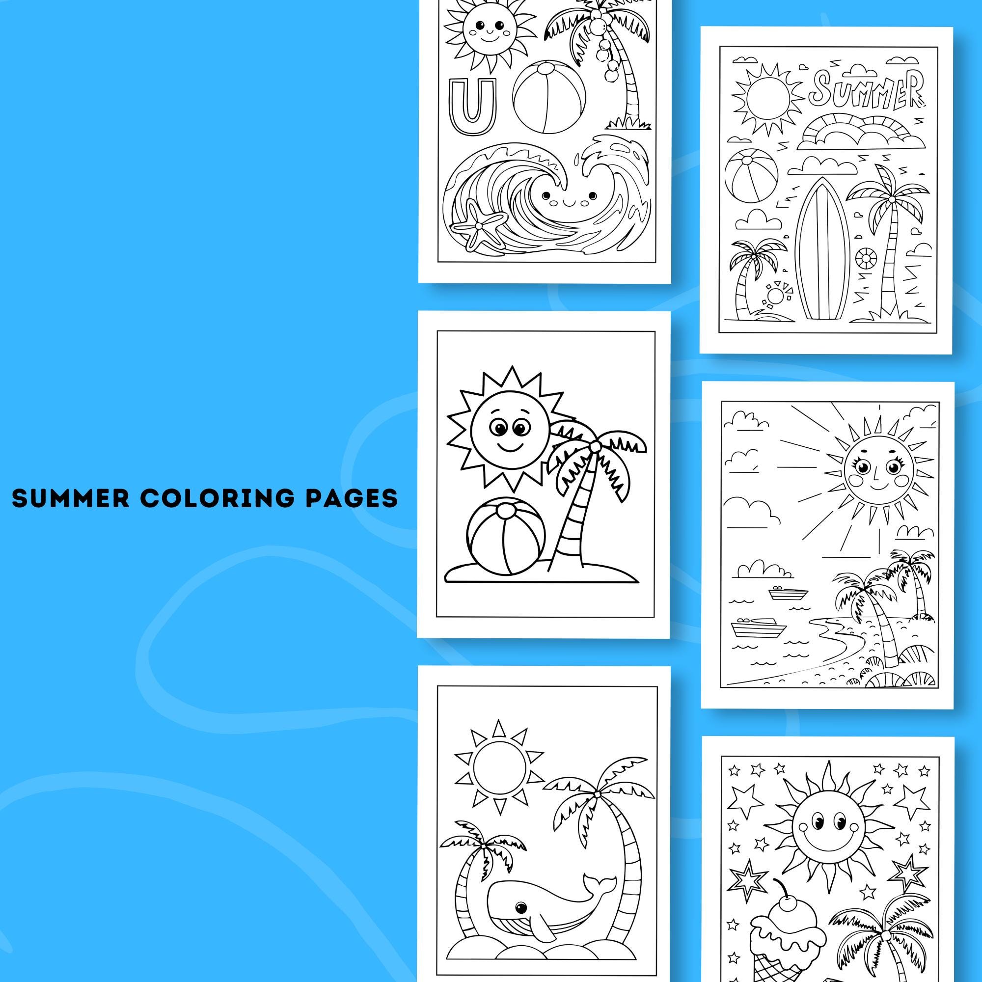 Summer Coloring Page-summer Coloring Pages for Kids - Fun Printable PDF ...