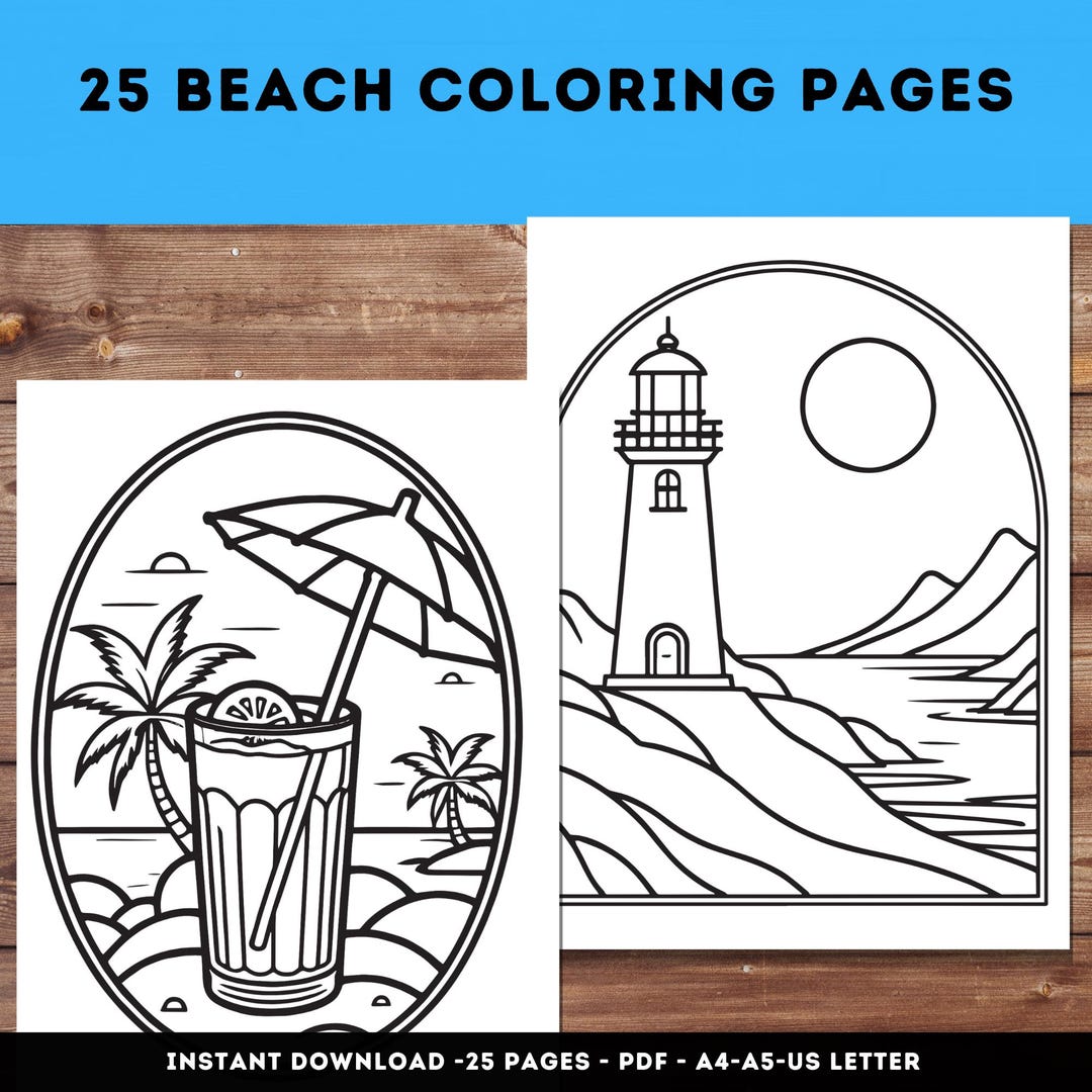 Beach Coloring Page-beach Coloring Pages for Kids – Summer Fun ...