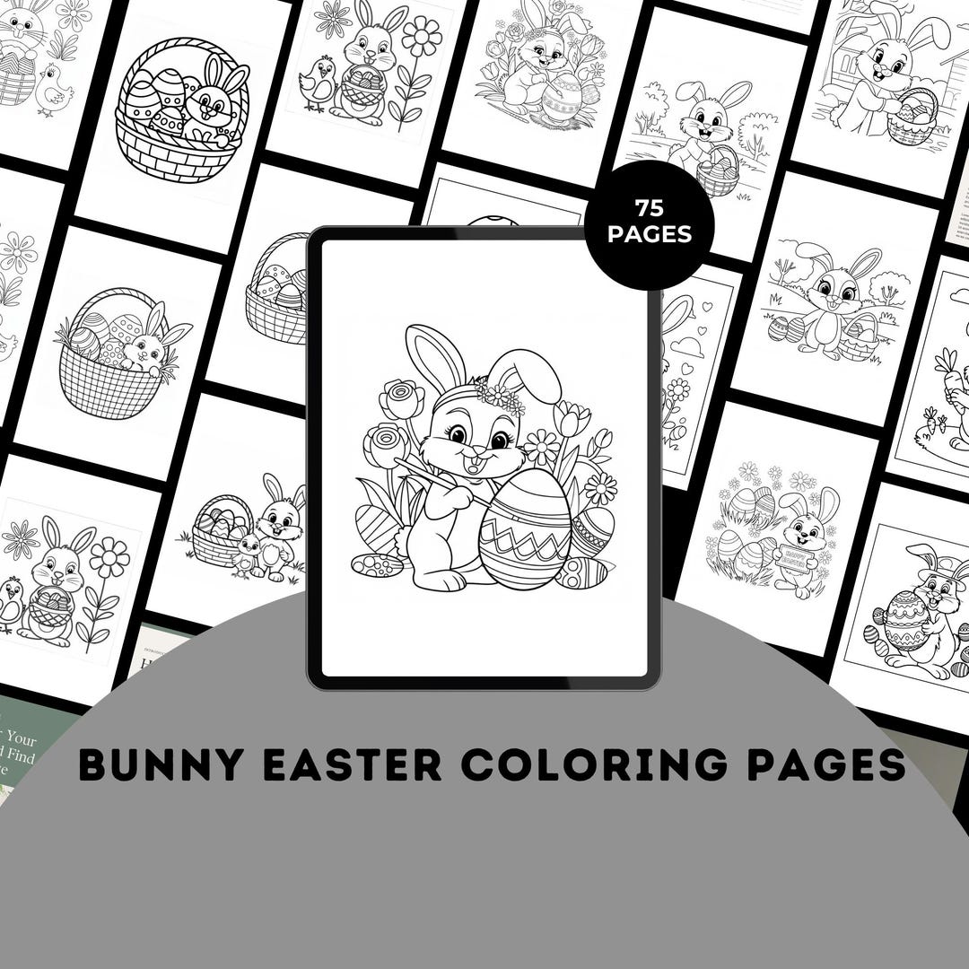 Bunny Easter Coloring Pages,easy Coloring Pages,easter Easy Coloring ...