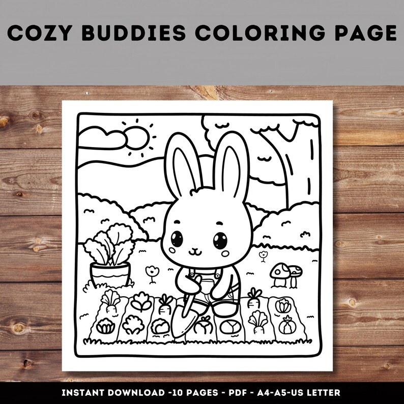 Cozy Coloring Page,bold and Easy Cozy Buddies Coloring Book,,cute ...