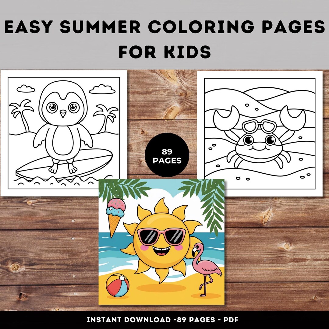 Summer Coloring Pages for Kids – Printable PDF Activity Book – Fun ...