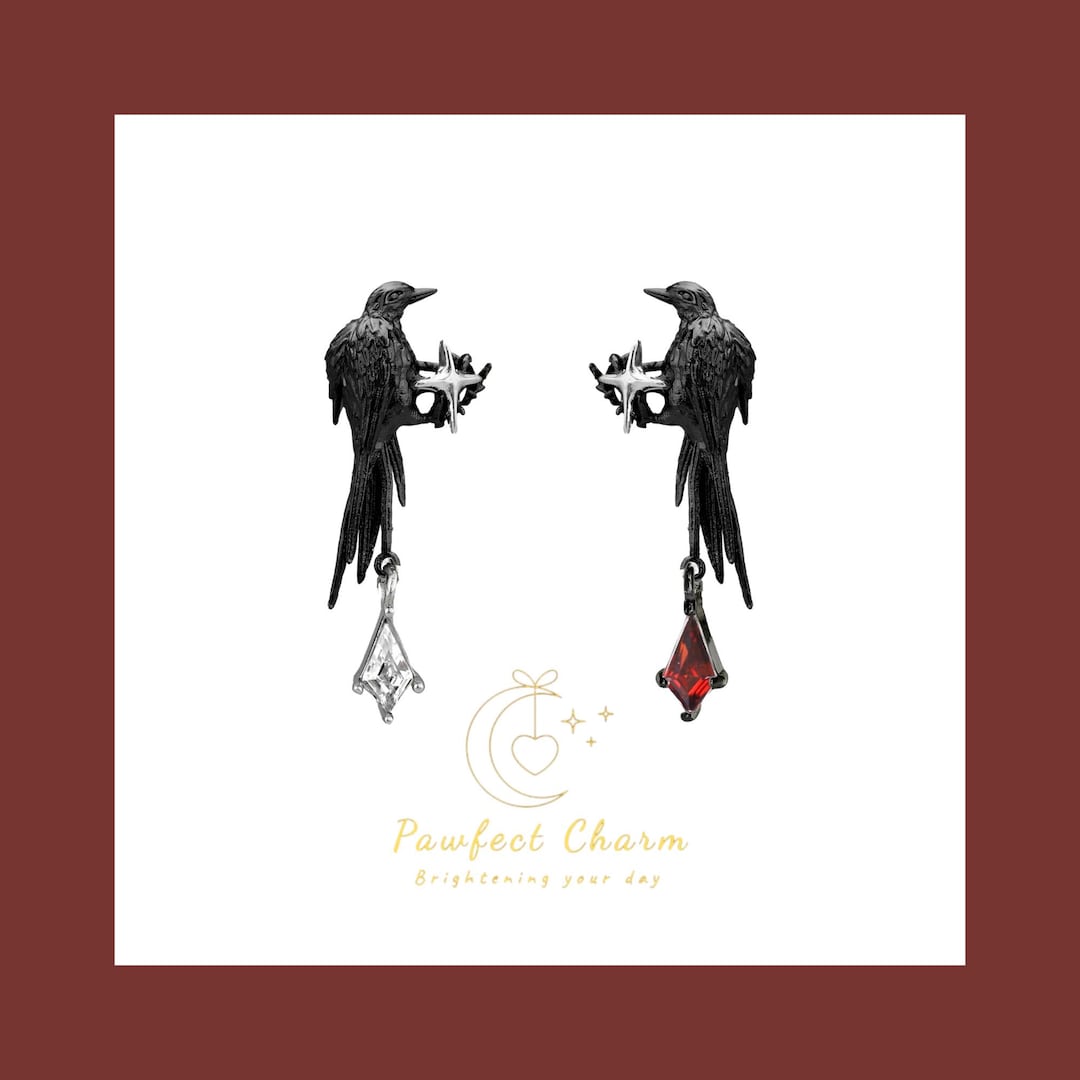 Sylus Love and Deepspace - Mystic Crow Earrings – Elegant Black Crow ...