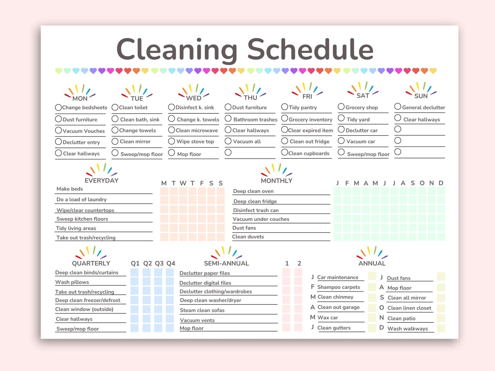 ADHD Cleaning Planner Printable, Fly Lady Schedule, Household Chores ...
