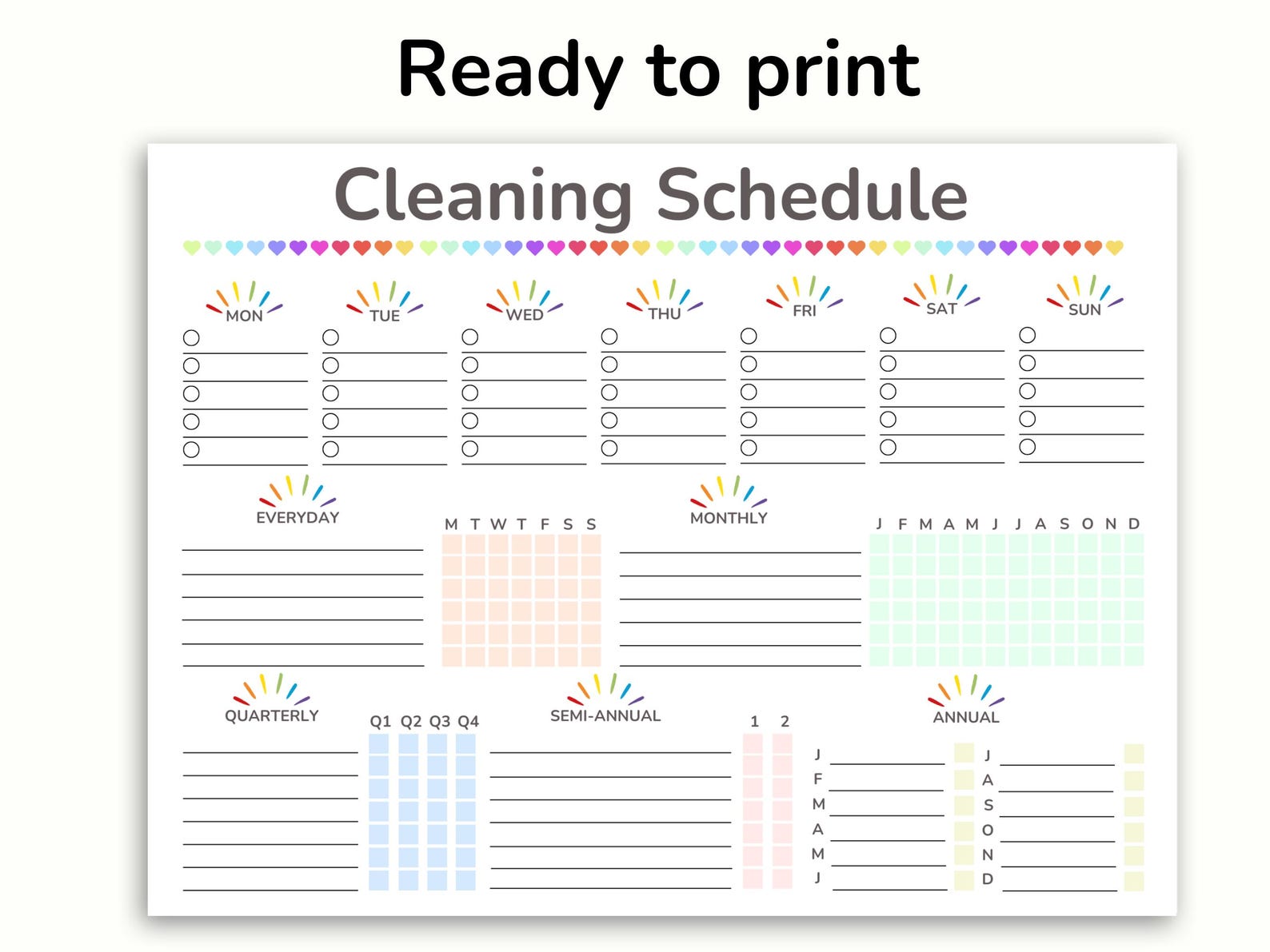 ADHD Cleaning Planner Printable, Fly Lady Schedule, Household Chores ...